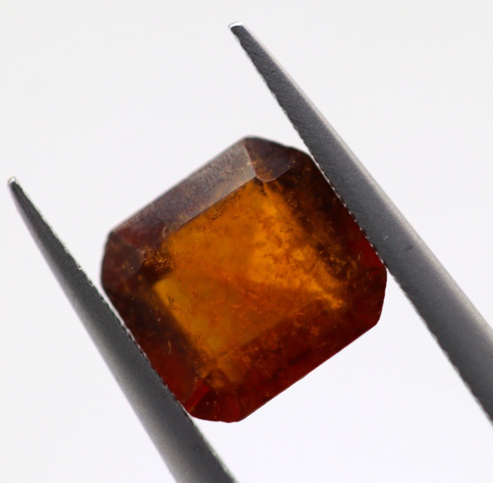 Loose Square Cut Untreated Natural Brown Hessonite Garnet Gemstone 1.77 ...