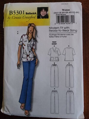 Butterick By Connie Crawford Womens Top&Pants: Xxl,1x,2x,3x,4x,5x,6x ...