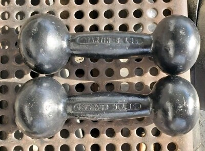 Martin Barbell 5 pound Bun ish dumbbells very rare vintage not ...