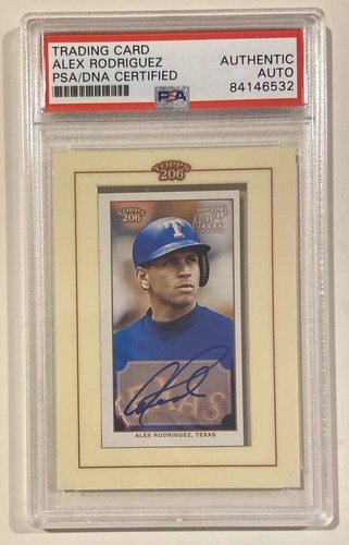 AROD 2002 Topps T-206 Alex Rodriguez Signed Baseball Card PSA/DNA ...