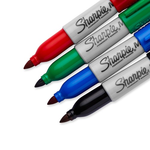 Sharpie Mini Permanent Markers, Fine Point, Assorted Colors, 4 Count ...