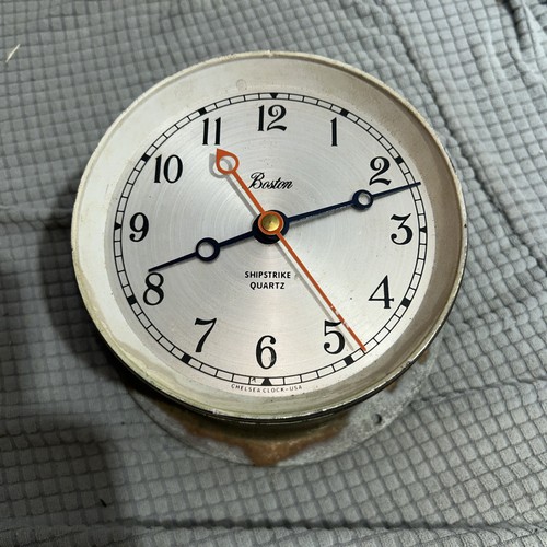 VINTAGE Boston Shiptime Chelsea Quartz Brass Ships Clock Parts Or ...