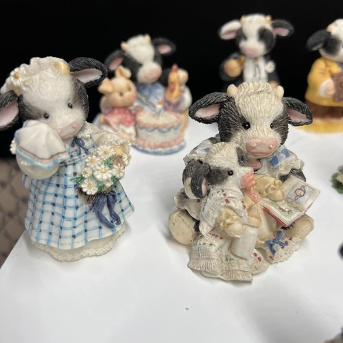 Lot of 13 Vintage Enesco Mary's Moo Moos Cow Figurines Holiday Wedding ...