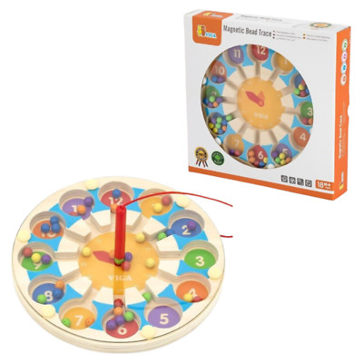 Viga Magnetic Wand Bead Trace – Clock Sensory Activity Game Wooden ...
