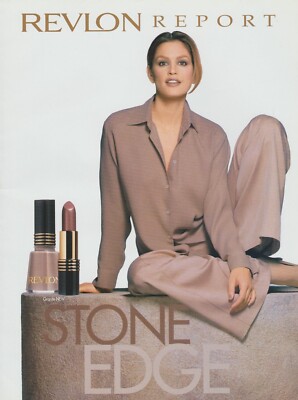 1997 Revlon Makeup Lipstick "Stone Edge" - Model Cindy Crawford - Print ...