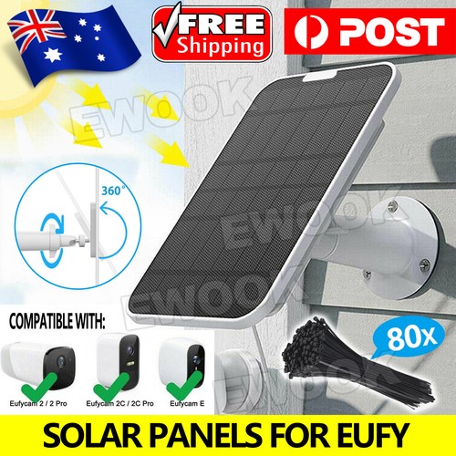 Solar Panels for Eufy Eufycam Cam E/2C/E/2 Pro Wall Mount 300CM Power ...