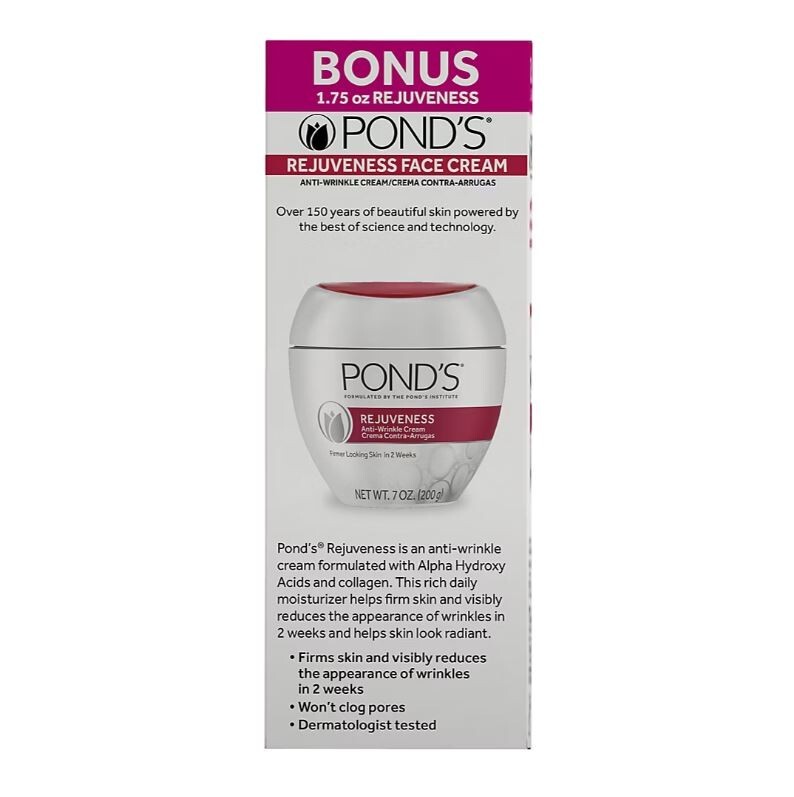 Ponds Rejuveness Anti Wrinkle Cream, 2 pack 7oz + 1.75oz Bonus Anti ...