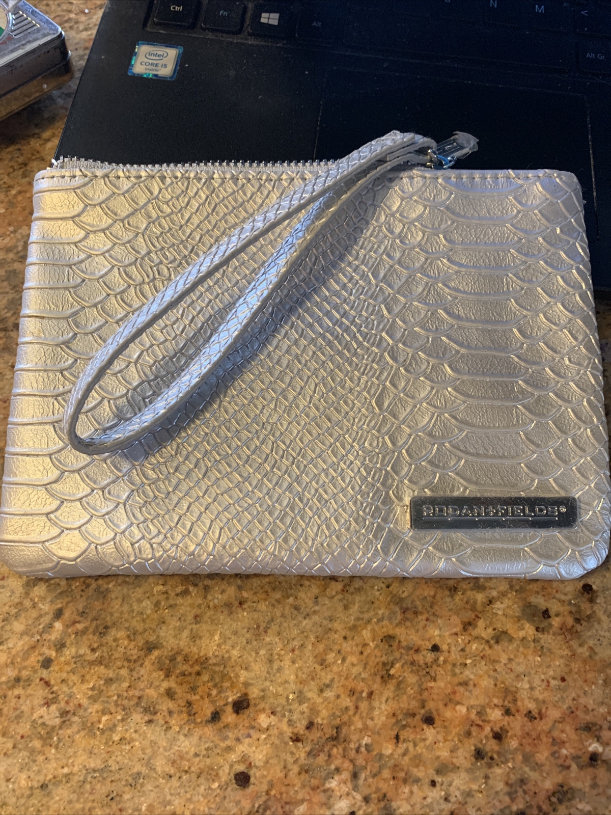 Rodan + Field Make Up Bag Vintage Retro Silver Alligator Look, Hot Pink ...