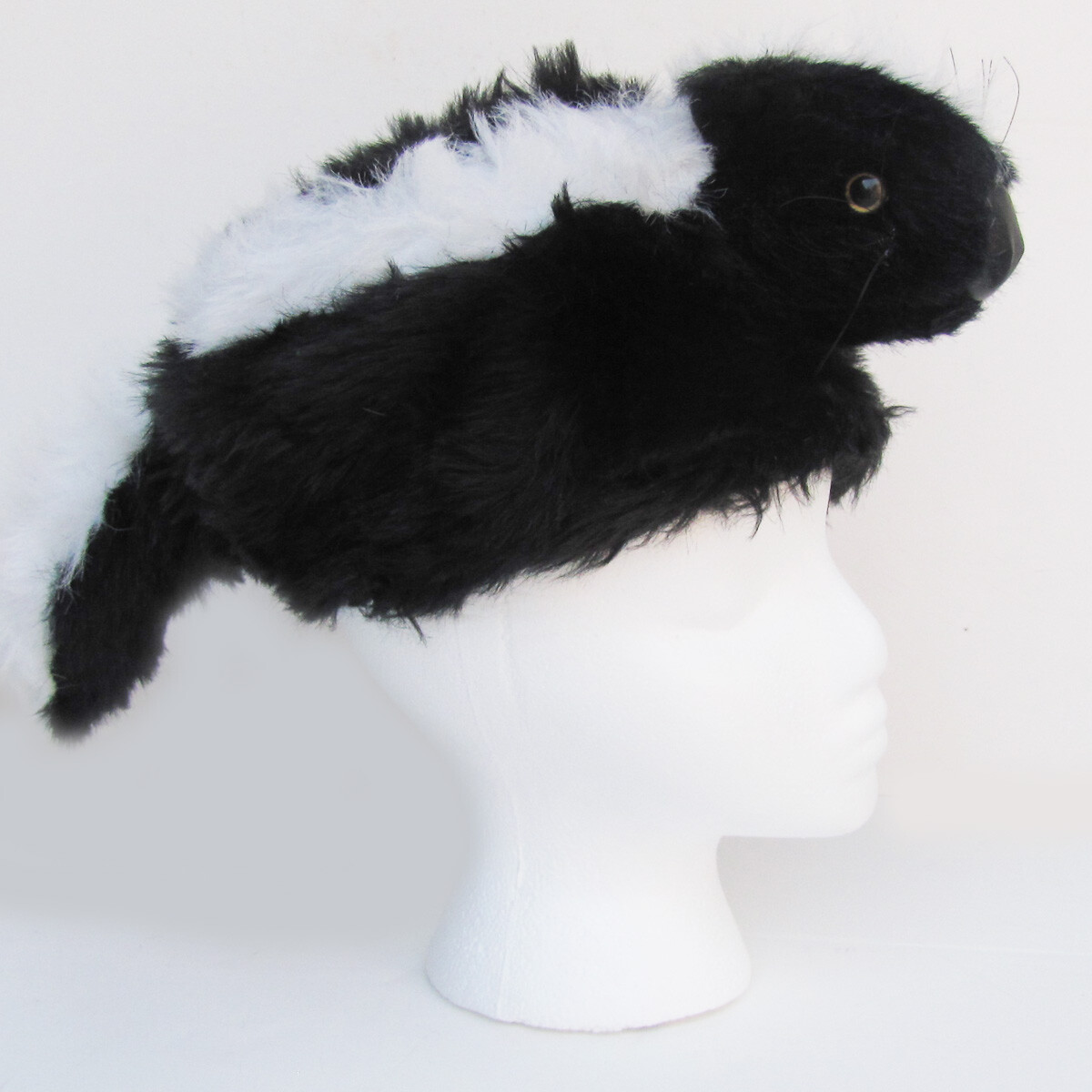 Daniel Boone Davey Crockett Skunk Head Fur Tail Hat Mountain Man Coon ...