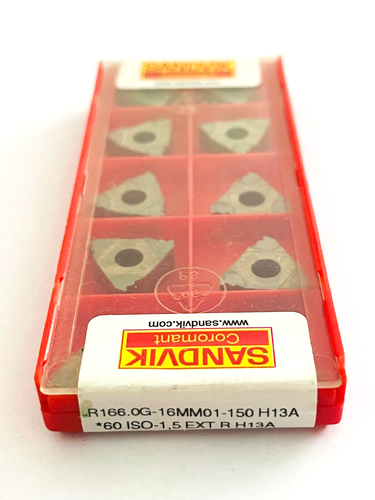 SANDVIK THREAD INSERT R166.0G-16MM01-150 H13A *60 ISO-1,5 EXT R H13A ...