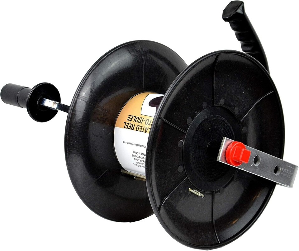 Heavy-Duty Black Wire Reel Holds 1620 ft Poly Wire - Ideal for Small ...