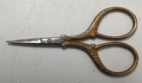 Vintage Ornate Sewing Scissors Silver colored 3.5" | eBay