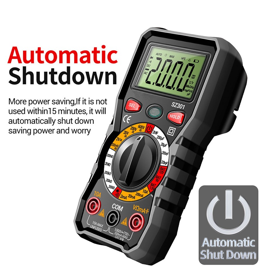 Versatile Digital Multimeter w Test Leads Measures Volt Amp Ohm ...
