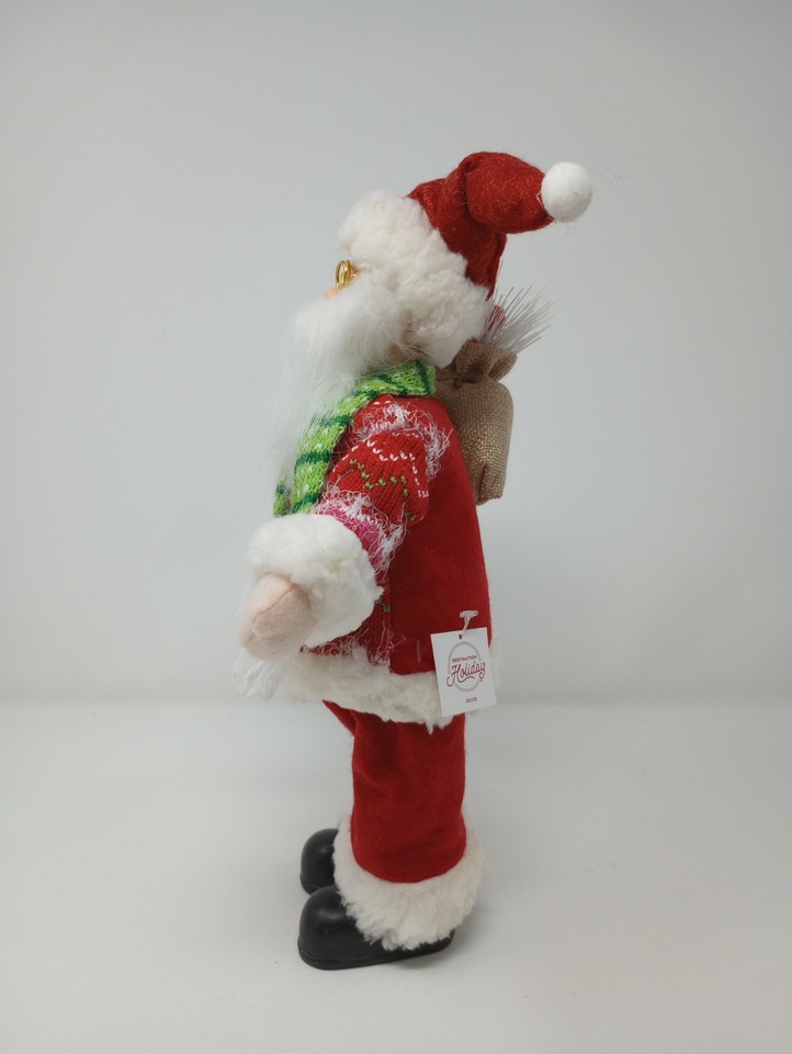 HEB Santa Figure 12" Tabletop Christmas Knit Sweater Santa Claus ...