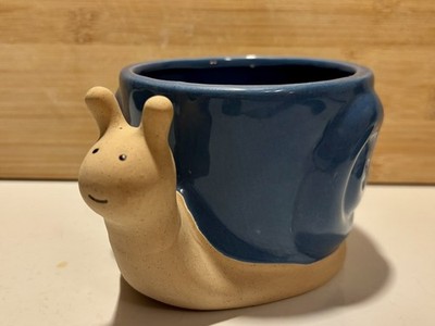 Ceramic Snail Pot Small Blue Home Decor Or Garden | eBay