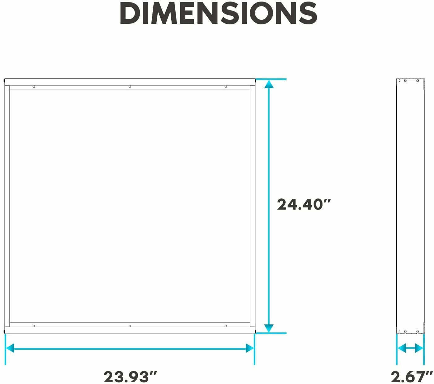 Luxrite 2x2 FT Surface Mount Kit for Light Panel Flush Mounting Bracket ...