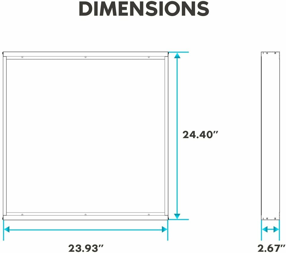 Luxrite 2x2 FT Surface Mount Kit for Light Panel Flush Mounting Bracket ...