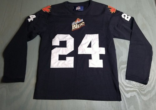 Labatt Blue Pilsner Brew Football Jersey #24 Hand Sown Large Maple Leaf ...