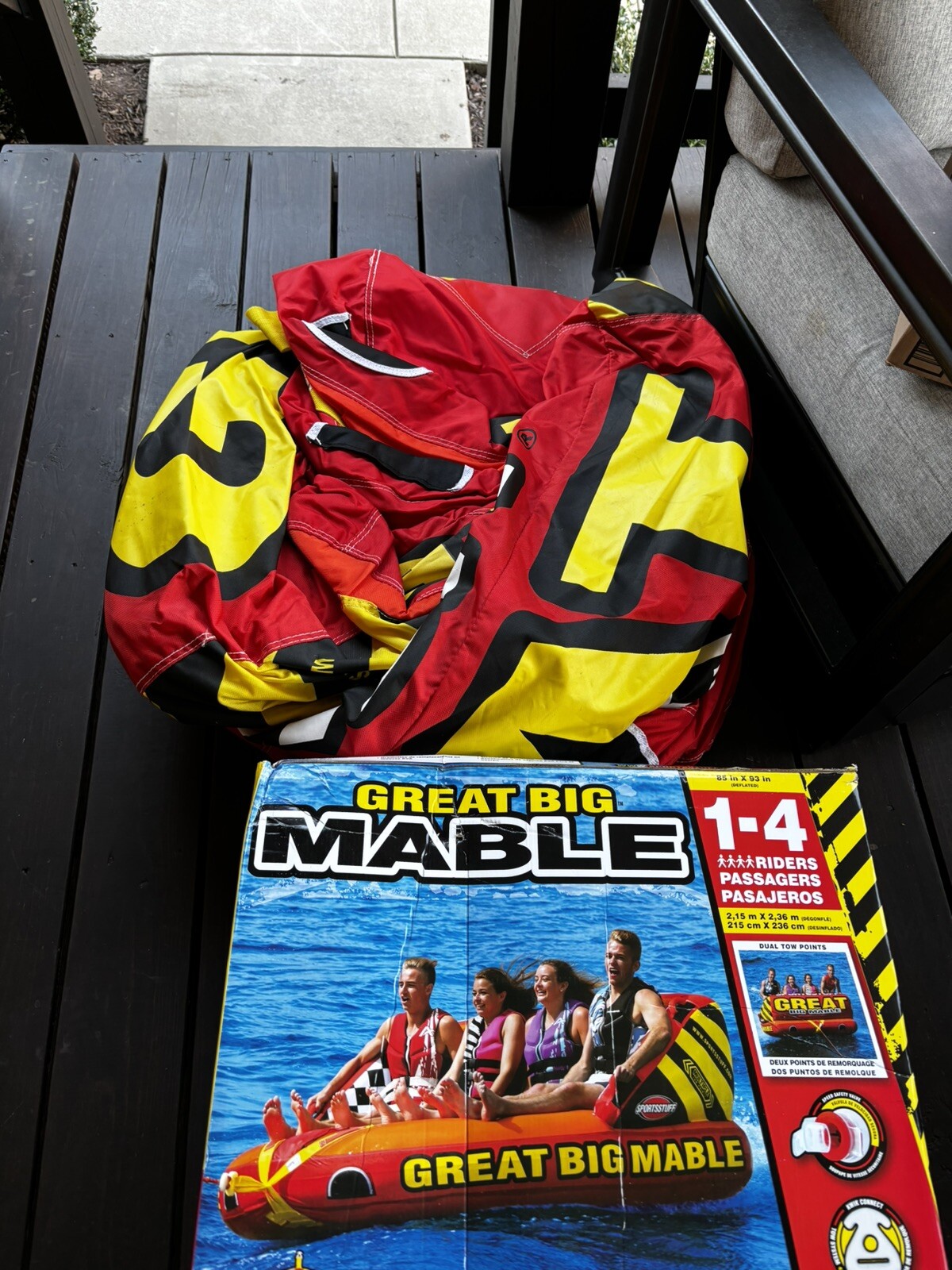 Great Big Mable 1-4/Person Towable Tube for Boating | eBay