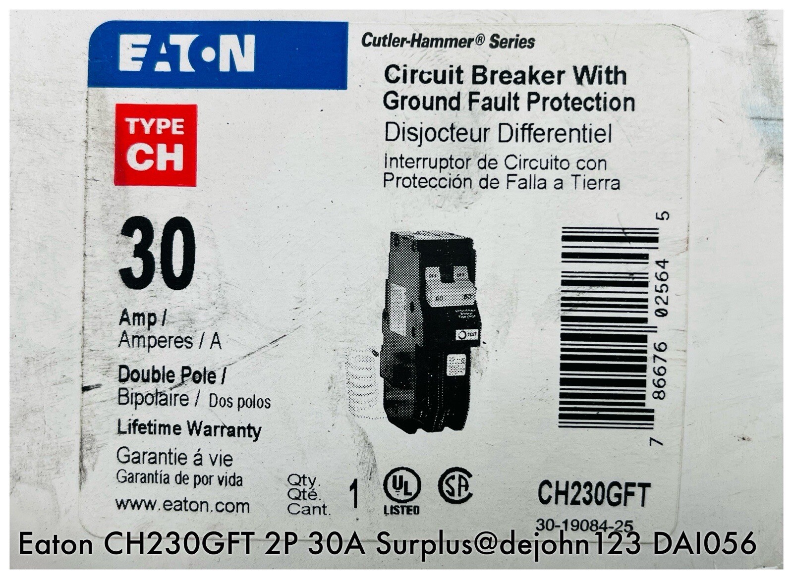 Eaton CH230GFT Ground Fault Circuit Breaker for sale online | eBay