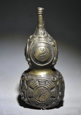 8.5CM Rare Old Chinese Bronze Feng Shui Exorcise Evil Spirits Gourd ...