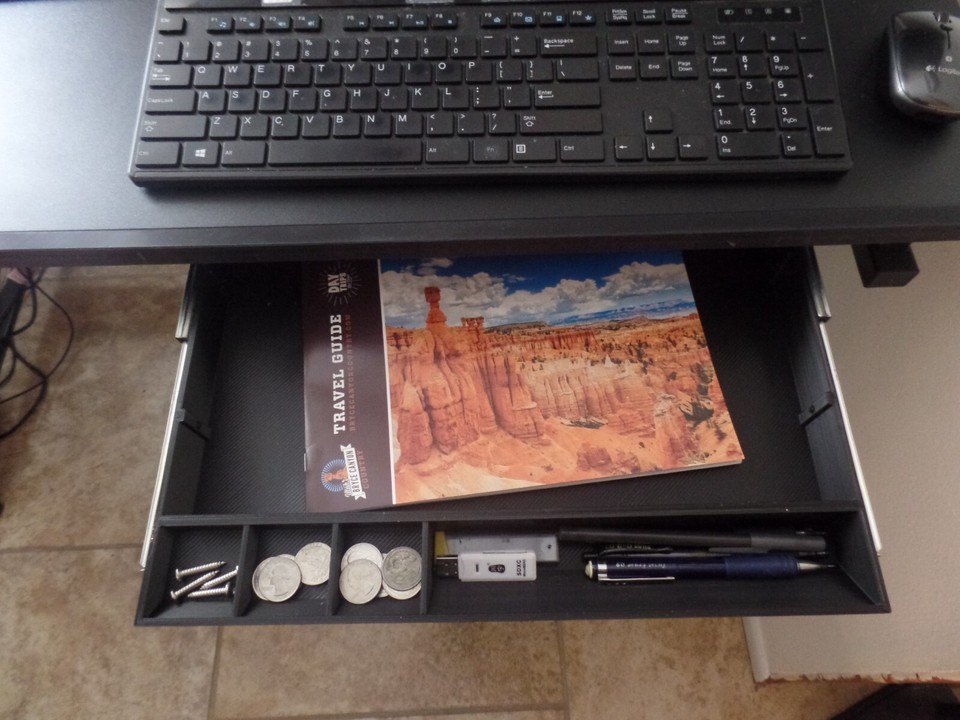 Large Under Desk Pencil Drawer with Ball bearing Guides Tray Organizer ...