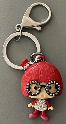 Metal Girl Rhinestone 3D Bobblehead Keychain/Bag Charm | eBay