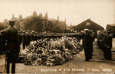 1915 Hull Reception Of E13 Submarine sinking Victims Real photo ...