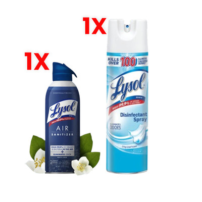 Lot of 2 Lysol Air Sanitizer White Linen and Lysol Disinfectant Spray | eBay