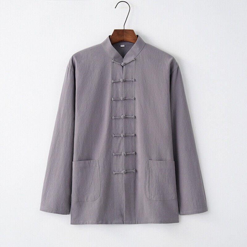 Men's Chinese Tang Coat Kung Fu Tai Chi Jacket Cotton Blends ...