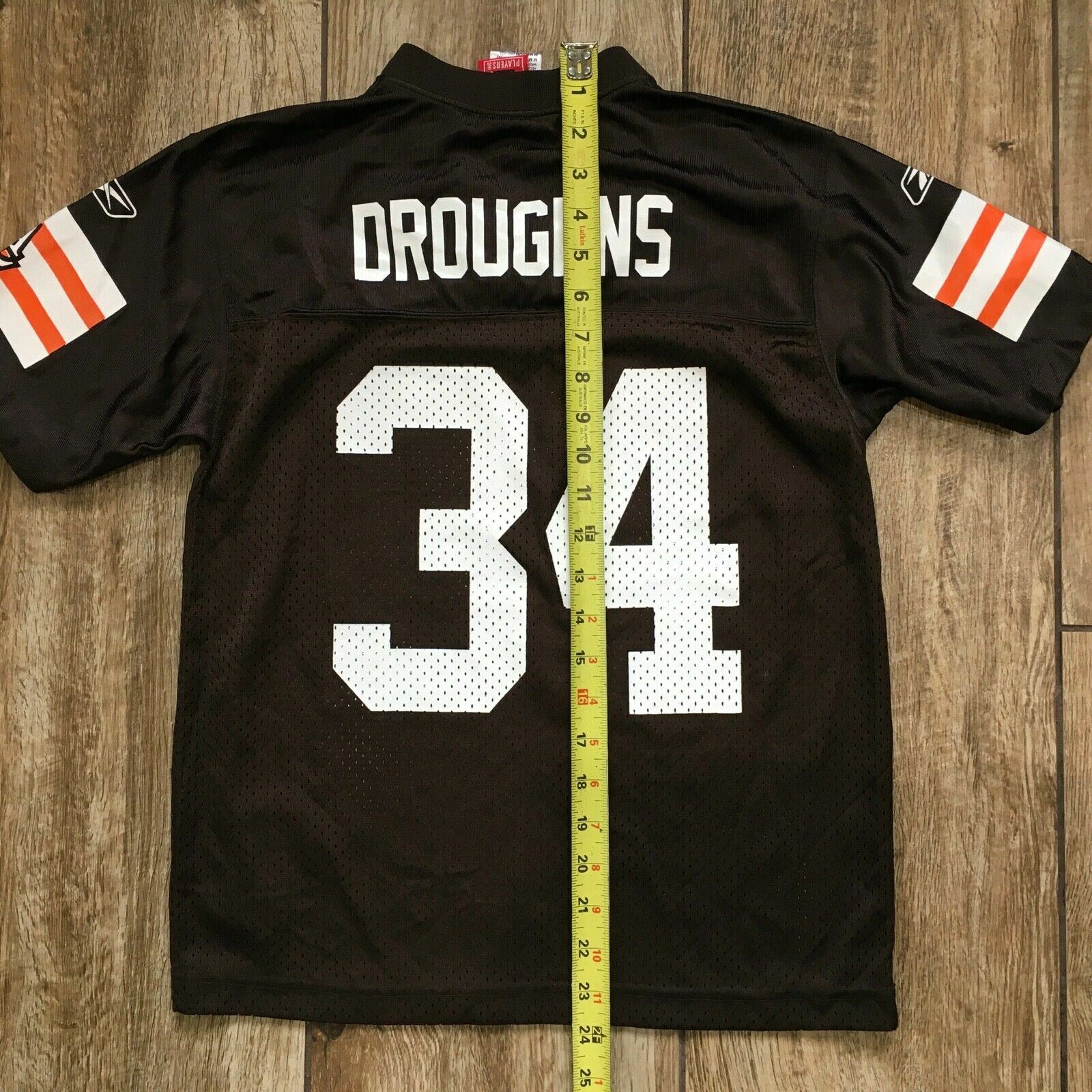 REEBOK Cleveland Browns REUBEN DROUGHNS nfl THROWBACK Jersey YOUTH KIDS ...