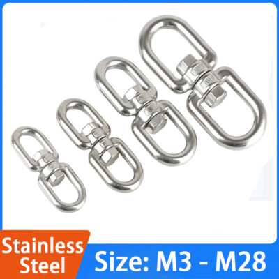 Double Eye Swivel Rings Stainless Steel M3-M28 Anti Twist Chain Rope ...