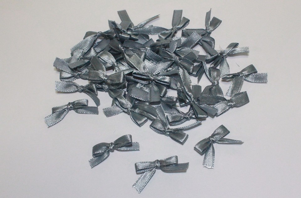 100pcs Mini Ribbon Bow Satin small 25mm DIY sewing decorations wedding ...