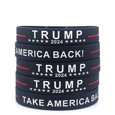 4-10Pcs 2024 President Trump Rubber Bracelet for Men Women ...