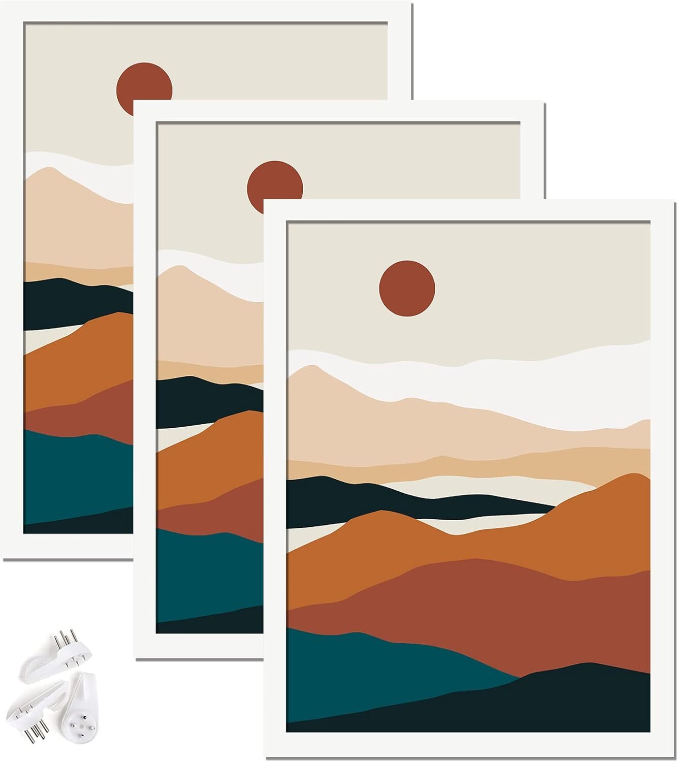 White 12X16 Picture Frame Set of 3, High Transparent Frame for 12 by 16 ...