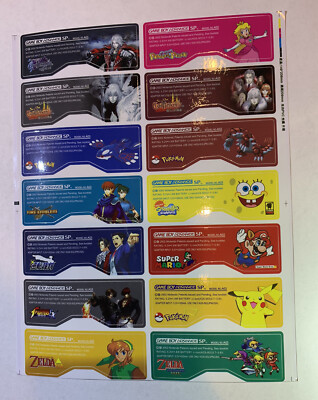 GBA SP Sticker Label Nintendo Gameboy Advance SP Decal-Pick Your Style ...