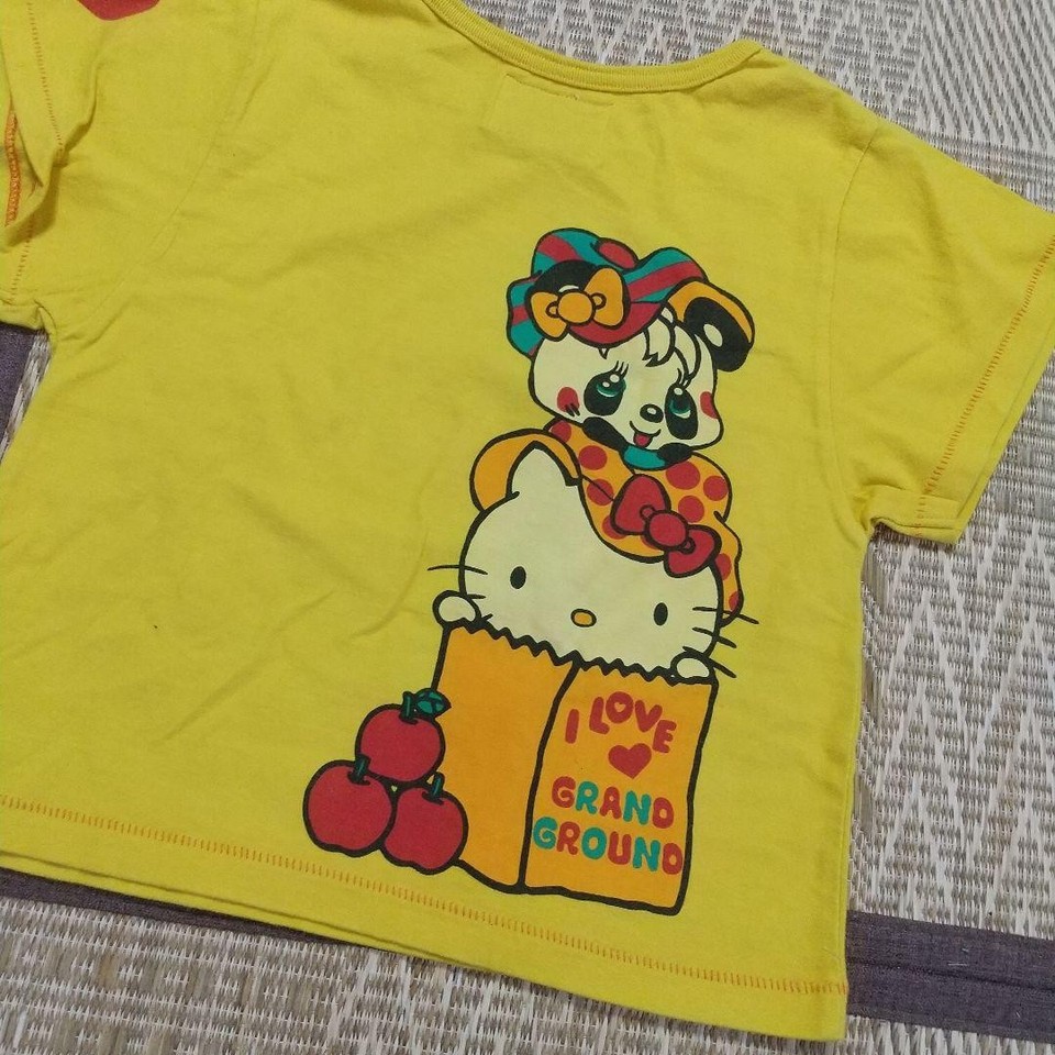 Hello Kitty Yellow T-shirt Kids 7 with Character & Heart Design | eBay
