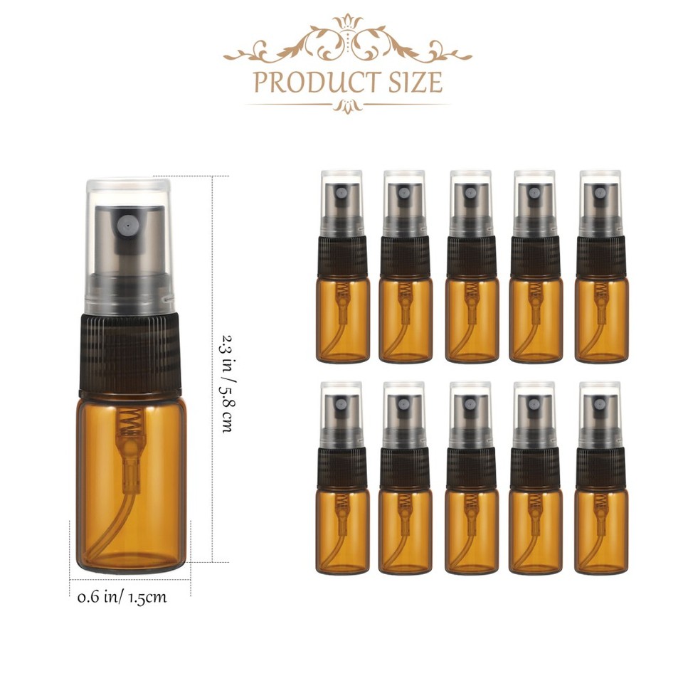 10 Pcs Brown Colored Spray Bottle Glass Small Empty Spray Bottle ...