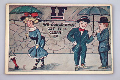 Vintage Postcard 1911 Leering Men If We Could Only See It Clear Up | eBay