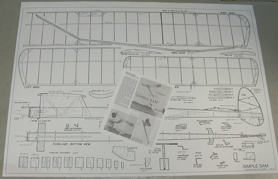 Model Airplane Plans (FF): SIMPLE SAM 55" Contest for 1/2A by Bill ...