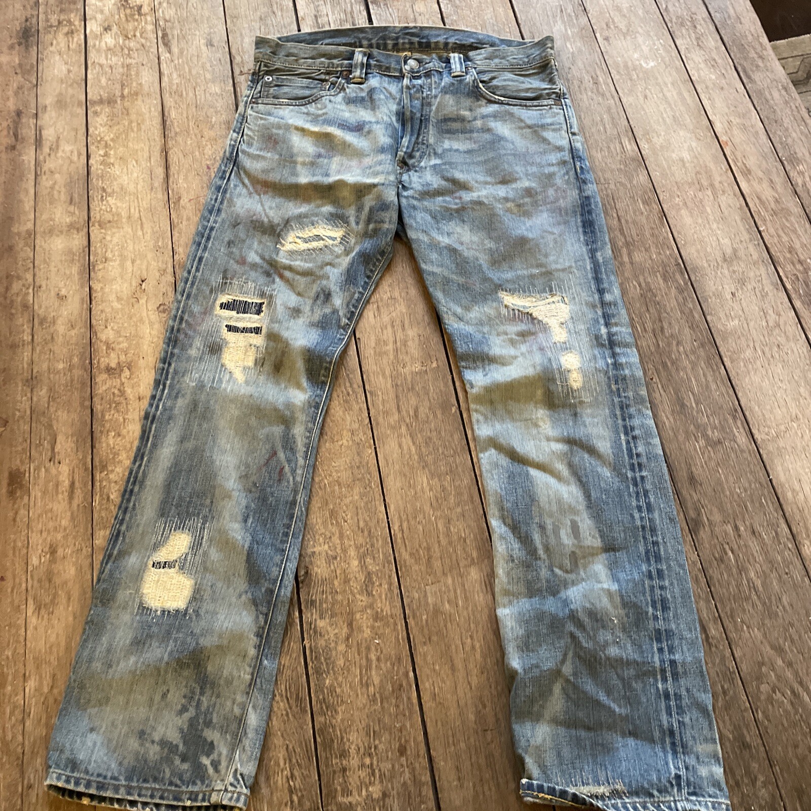 RRL double RL Women's jeans japan woven Selvedge Denim buckleback ...