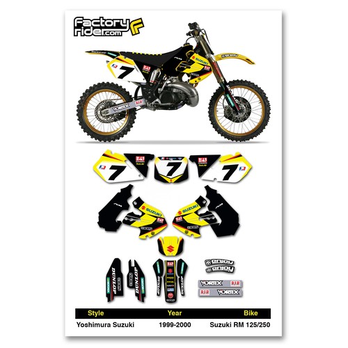 1999-2000 SUZUKI RM 125-250 Yoshimura Graphics Kit Motocross MSG US ...