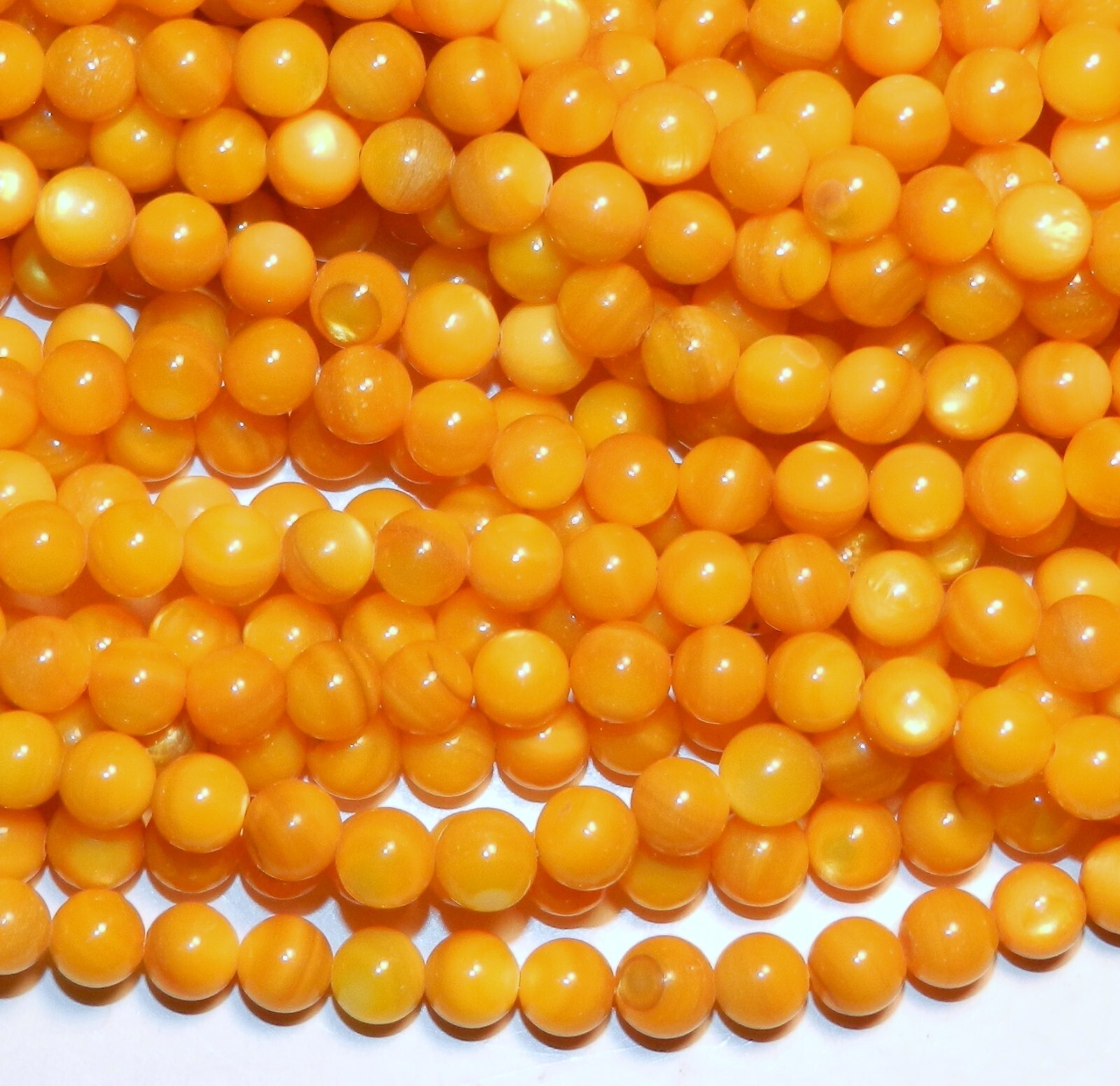 MP1518 Golden Yellow 6mm Round Mother of Pearl Gemstone Shell Beads 16 ...