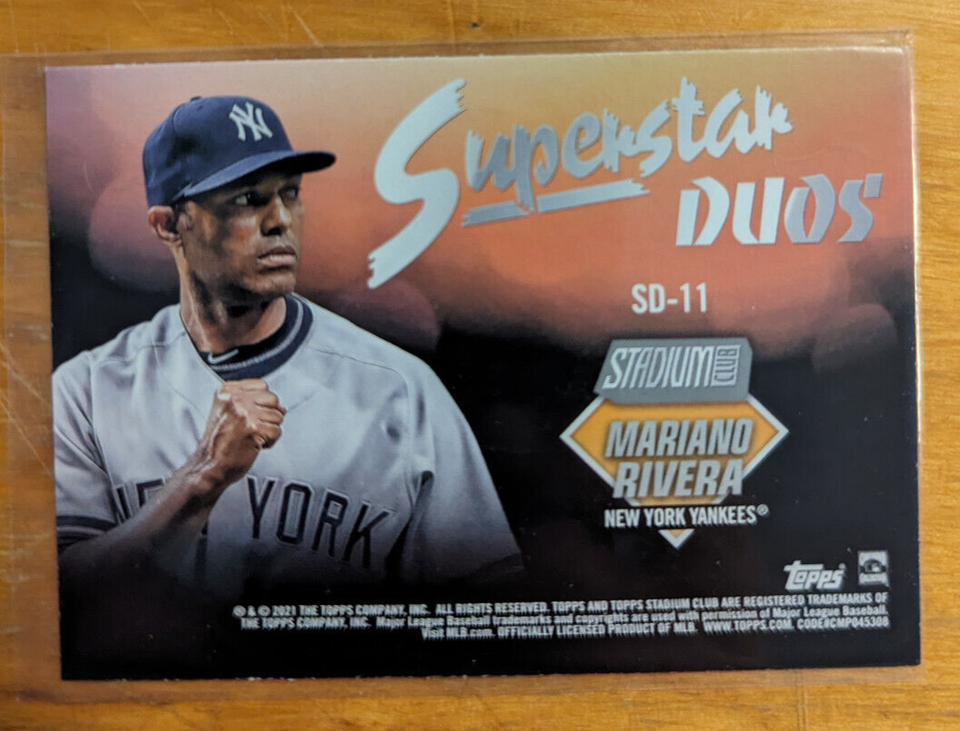2021 Stadium Club Superstar Duos #SD11 Mariano Rivera/Derek Jeter ...