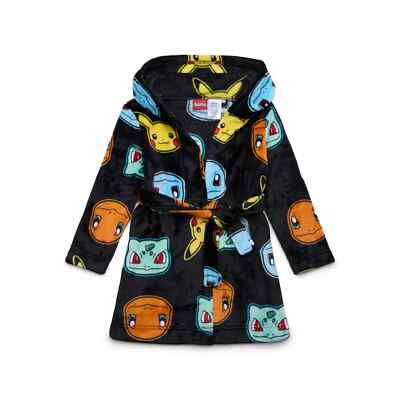New Boys Pokemon Pikachu & Characters Hooded Robe 6/7 8 10/12 | eBay