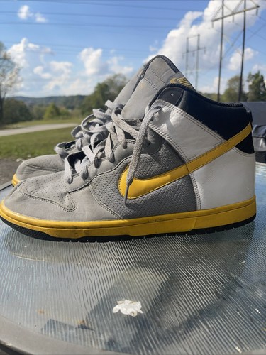 Nike Dunk Premium High Gray Yellow Size Men’s 11.5 Shoes Sneakers | eBay