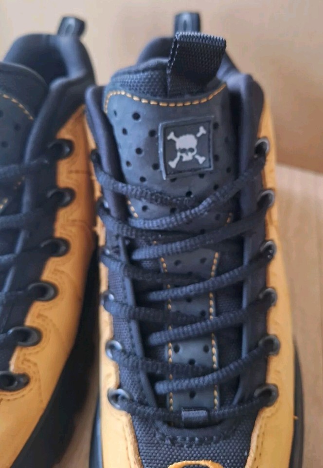 Oakley Nail VTG 90s Y2K Leather Skull Crossbones Boots Chopsaw Size M6 ...