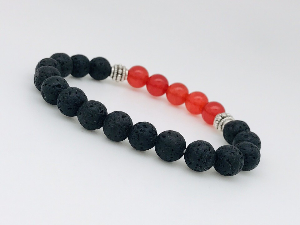 8mm natural lava stone bracelet Agate Stretch | eBay