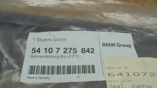 Genuine BMW Seal Sunroof 5 Series F10 Part 54107275842 for sale online ...