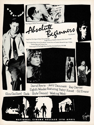 1980s Vintage Absolute Beginners Movie David Bowie Original Promo Print ...